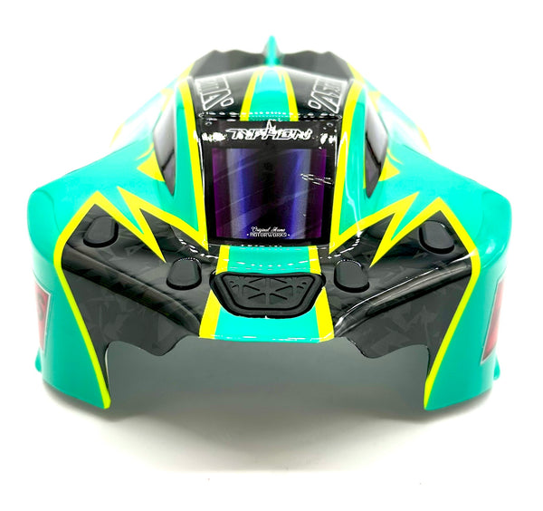 Arrma TYPHON 4x4 223s - Body Shell (Green Teal painted clipless ARA430 ...