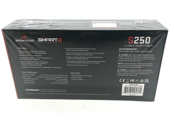 Spektrum S250 G2 AC 2x50W Smart Charger [SPMXC2060] kraton outcast dua ...