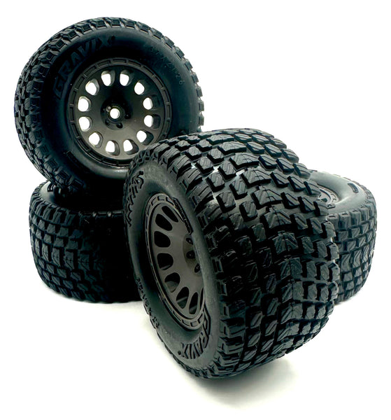 MINI-XRT Wheels & Tires (Factory Glued Assembled set 4 Gravix Traxxas ...