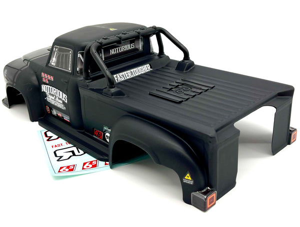 Arrma NOTORIOUS 6s V6 BLX - Body Shell (BLACK polycarbonate outcast co ...