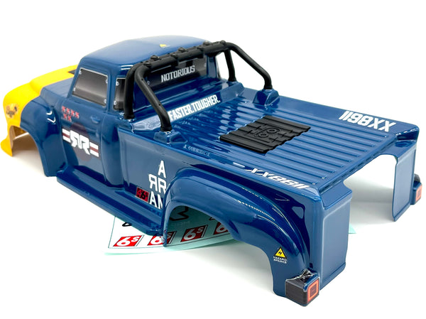 Arrma NOTORIOUS 6s V6 BLX - Body Shell (BLUE polycarbonate outcast cov ...