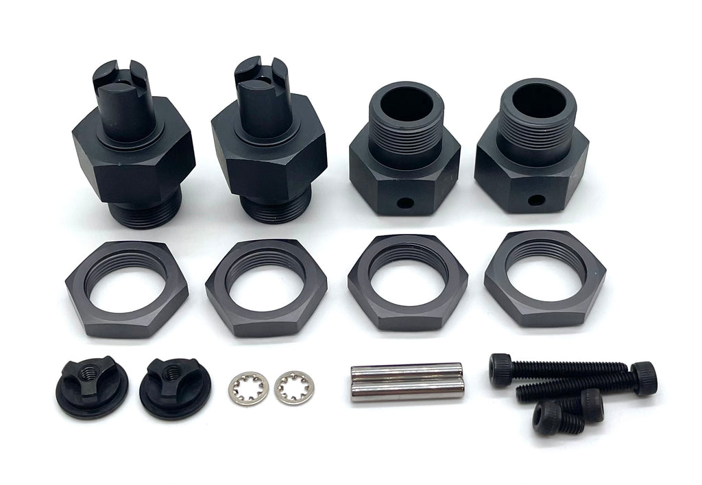 BAJA 5B SBK GAS - HEX HUBS 24mm (Gunmetal front, rear and hub nuts) HP ...