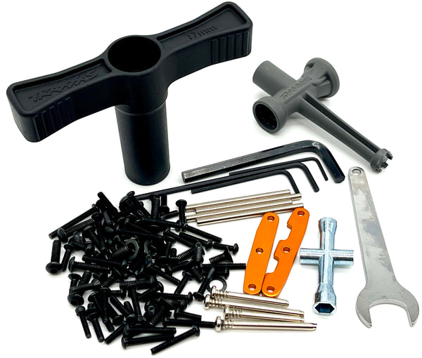 Jato 4x4 VXL SCREWS, TOOLS, HARDWARE set, w/orange tie bars Traxxas 90 ...