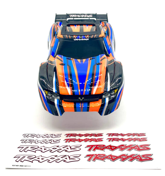 RUSTLER 4x4 BODY Shell (ORANGE blue 2024 Shell decals clipless VXL 673 ...