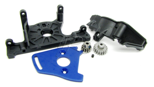 RUSTLER ULTIMATE - MOTOR MOUNT cover PINION GEAR 11t BLUE Traxxas 6709 ...