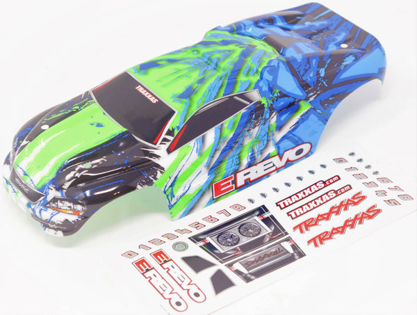 1/16 E-revo BODY, GREEN Blue (Shell cover factory painted Traxxas 7105 ...