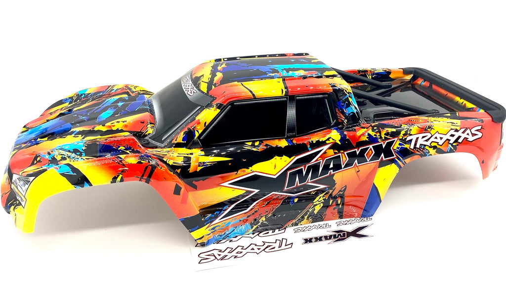X-MAXX BODY cover Shell (SOLAR FLARE Painted ProGraphics Shell 77086-4 ...